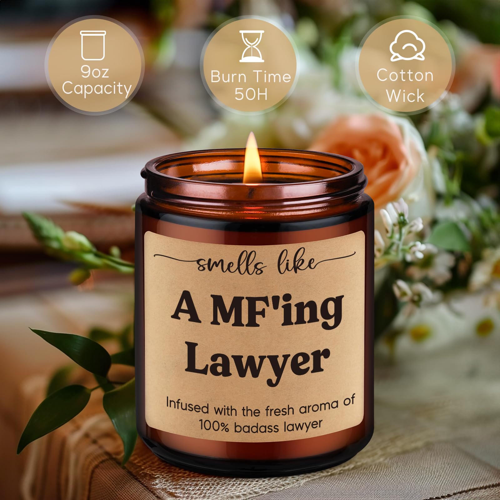 Miracu Badass Lawyer Candle, Lawyer Gifts for Women, Men - Funny Gifts for Law Students, Cool Gifts for Lawyers - Christmas, Law School Graduation Gifts, Future Lawyer Gifts, Law School Essentials