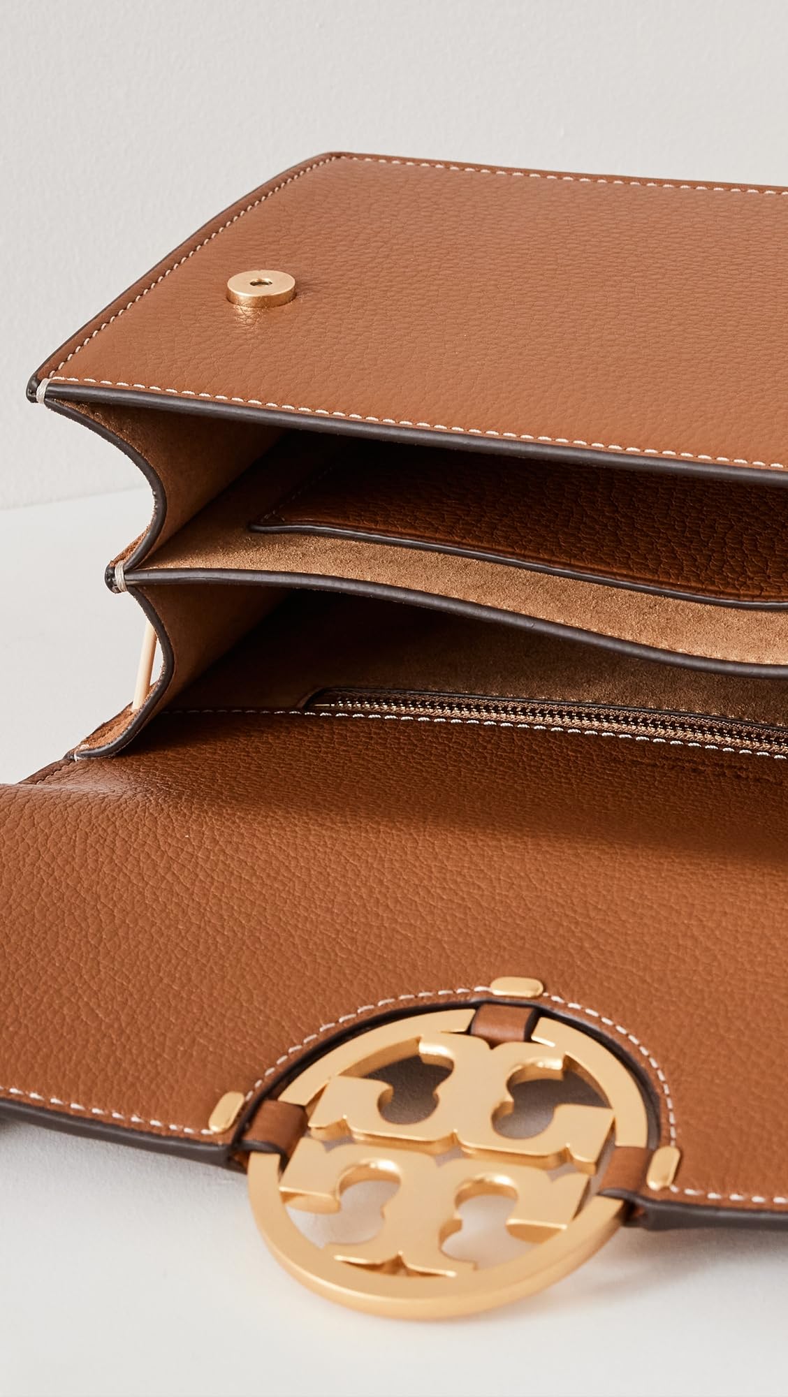 Tory Burch Women's Miller Flap Shoulder Bag, Light Umber, Tan, One Size