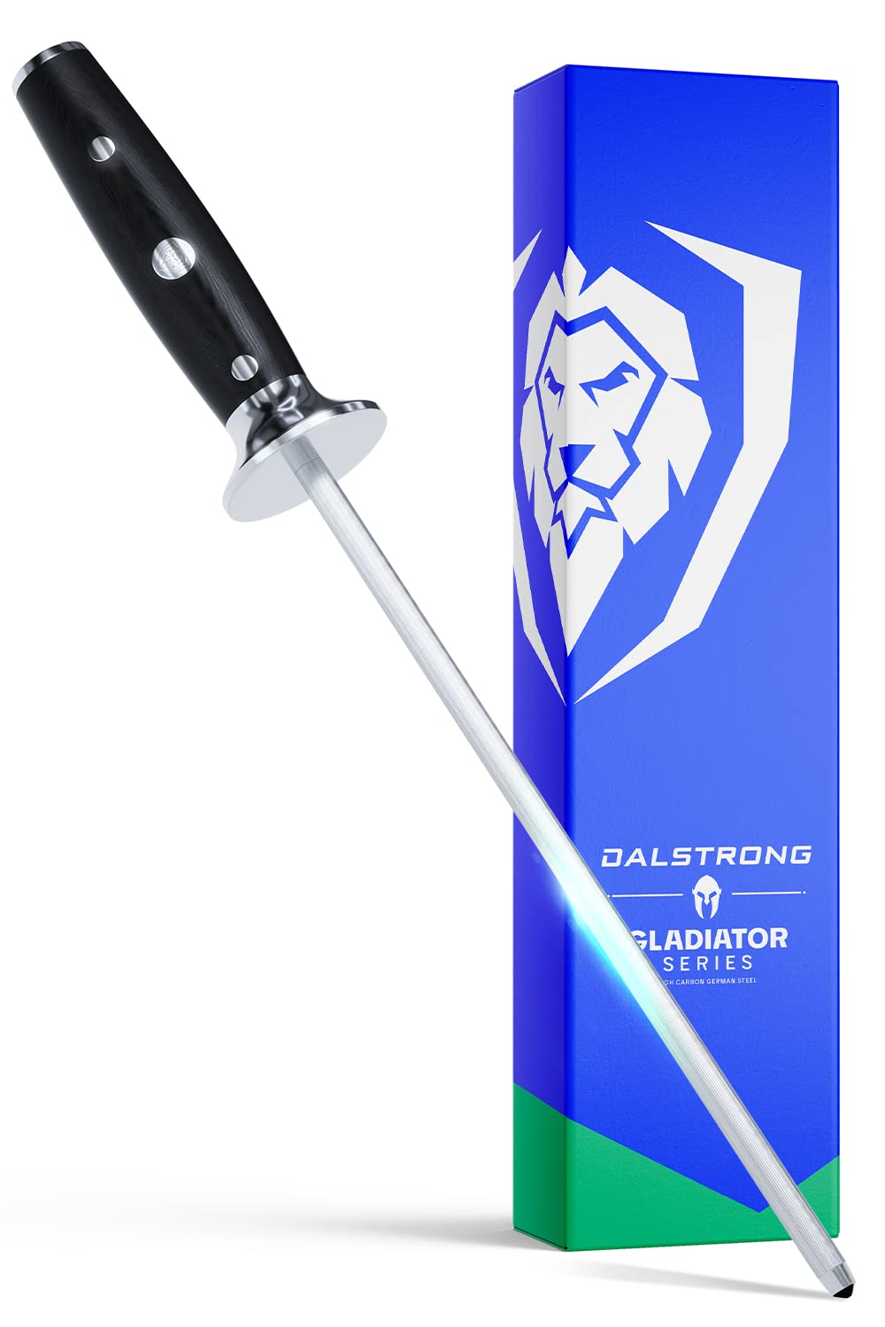 Dalstrong The Gladiator Series Elite Butcher Breaking Cimitar Knife 10" Slicer Bundled with Gladiator Series Elite Honing Steel 10" Rod