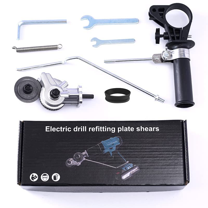 Electric Drill Shears Attachment Cutter Nibbler,Metal Nibbler Drill Attachment with Adapter, Electric Drill Shears, Metal Cutter Sheet Drill Attachment for Metal Cutting