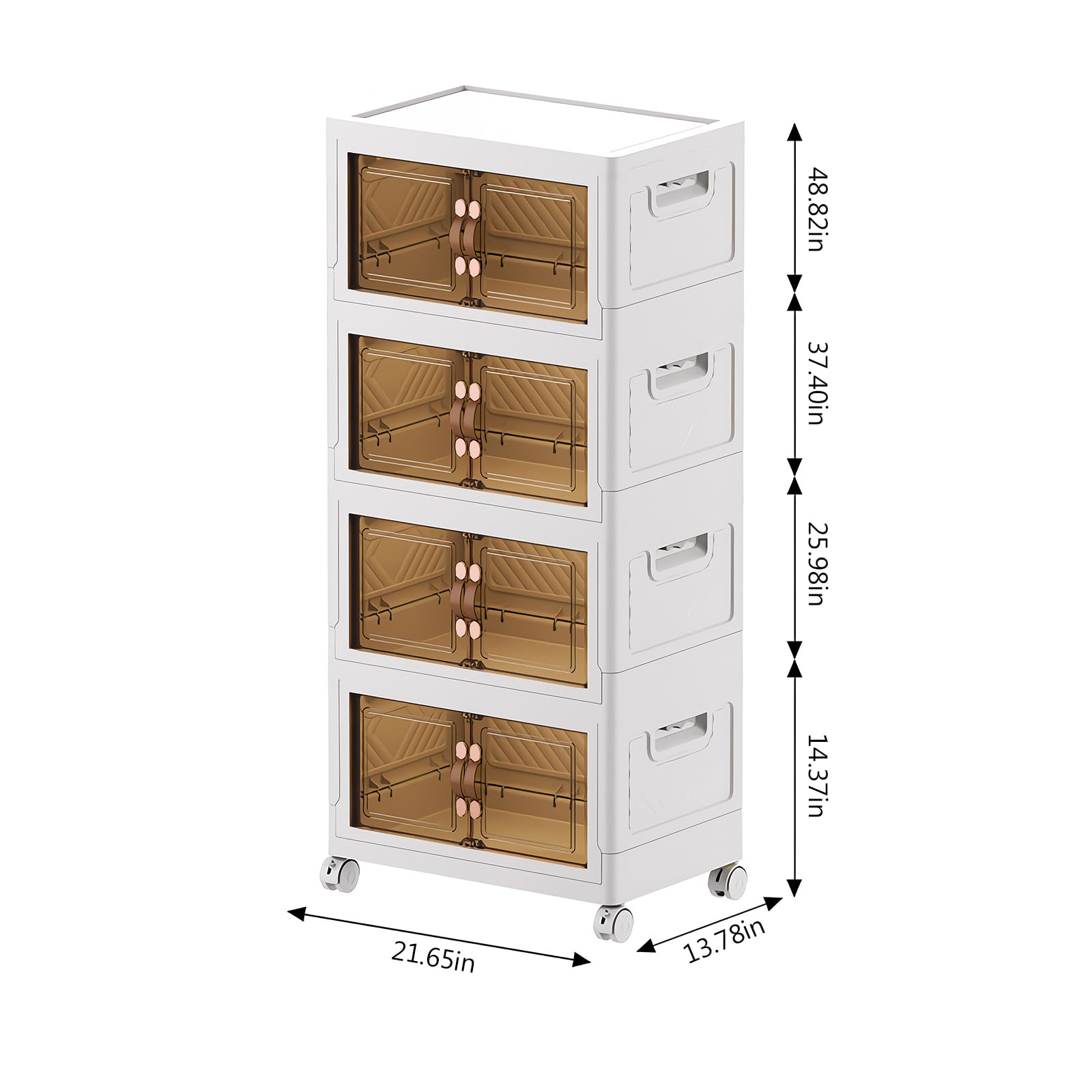 ForestFusion 4 Tier Plastic Storage Bins with Lids, 196QT Storage Bins with Lids and Wheels, Collapsible Storage Bins, Closet Organizers and Storage for Living Room, Party, Office, Dorm 