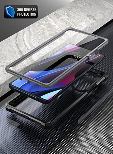 Poetic Guardian Series Case Designed for Motorola Edge Plus 5G 6.7" (2022) / Edge+ 5G UW (2022), Model # XT2201,Full Body Hybrid Shockproof Bumper Cover with Built-in Screen Protector, Black/Clear