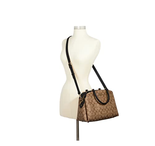 Coach Women's Lillie Carryall Top Handle Satchel Bag (Khaki Black)