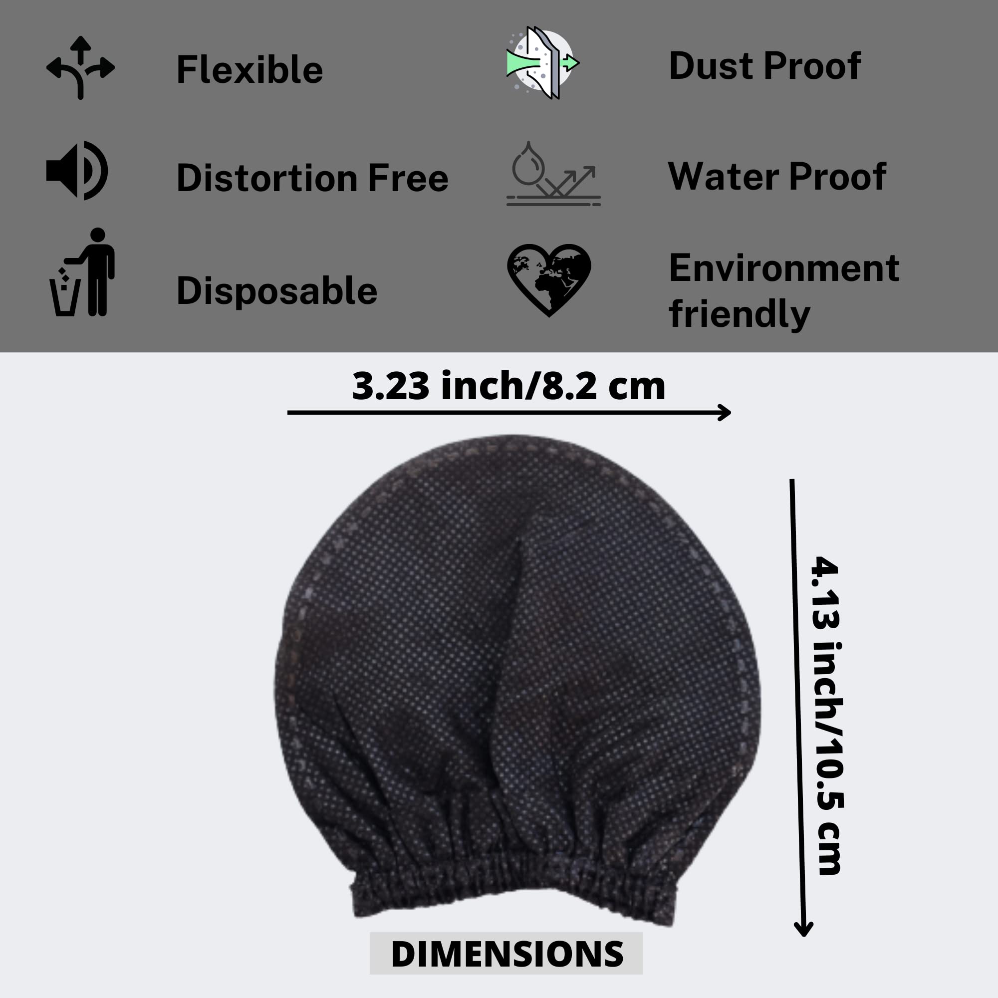 Disposable Microphone Cover-240 pcs Mic Covers Packed in Pairs - Black, Thick Non-Woven & Stretchable Microphone Windscreen Protective Caps Suitable for Most Handheld Mics