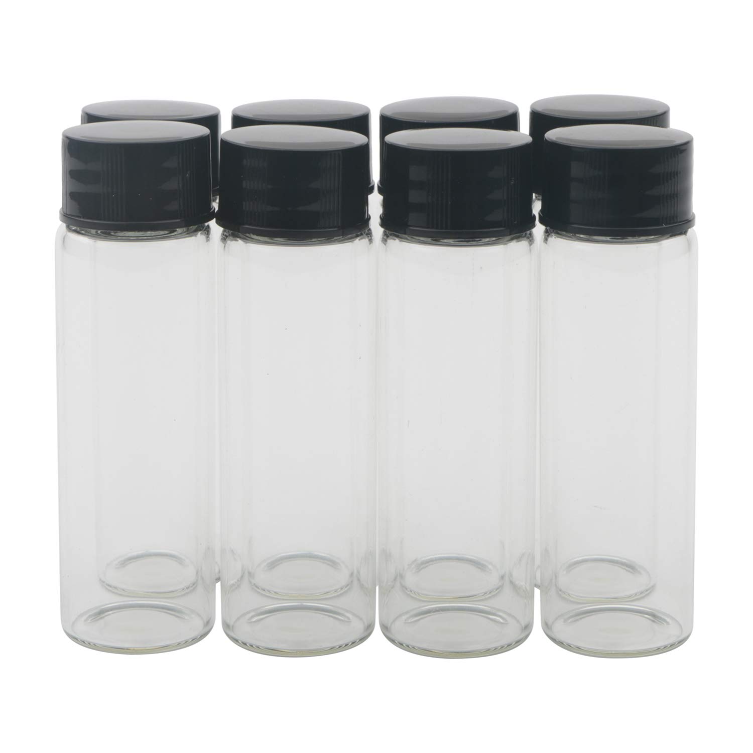 Kesell 15ml Transparent Glass Sample Bottle Small Glass Sample Bottle with Scew Cap and Liquid Bottle,Pack of 8
