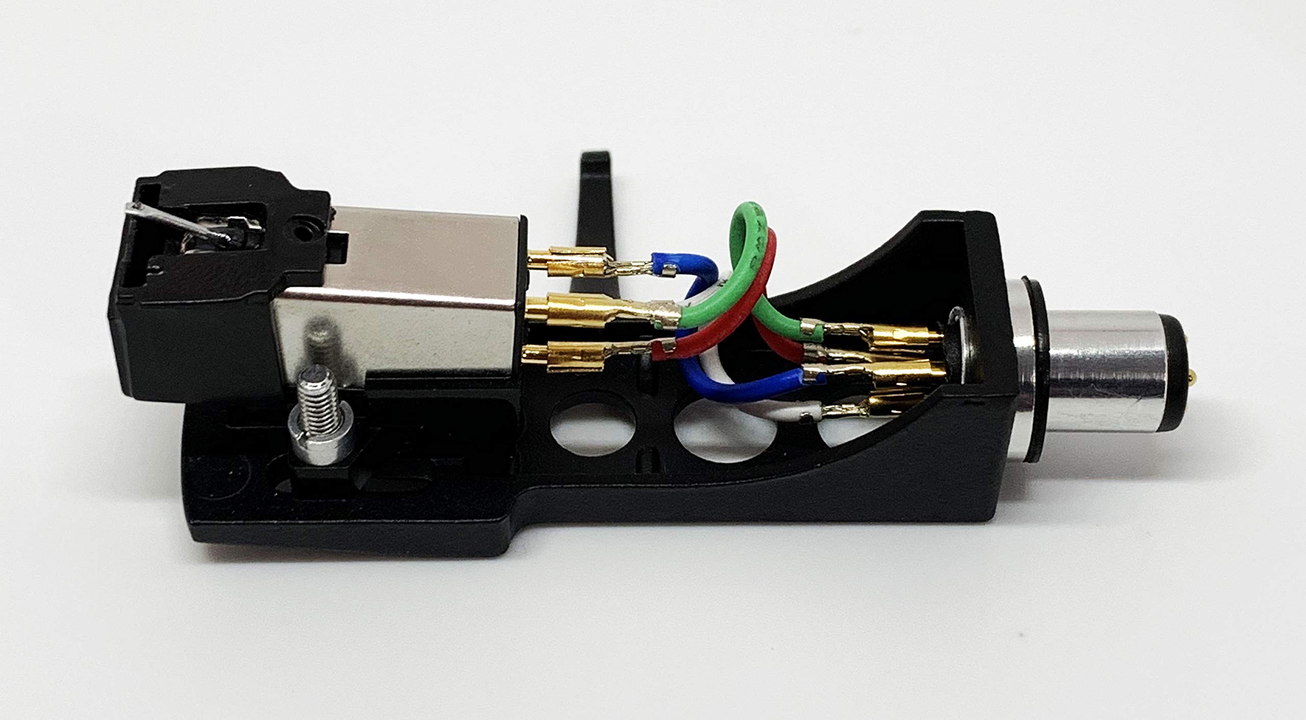 Black Headshell, Mount, Cartridge and Conical stylus, needle for Technics SL-1200, SL-1210, SL-1600, SL-1610, SL-1700, SL-235, SL-23A, SL-B2