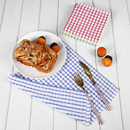 Oeleky Dish Cloths for Kitchen Washing Dishes, Super Absorbent Dish Rags, Cotton Terry Cleaning Cloths Pack of 8, 12x12 Inches