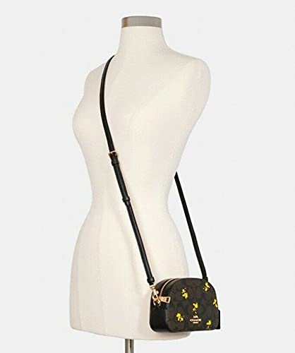 Coach Womens X Peanuts Mini Serena Crossbody With Woodstock Brown Black Multi