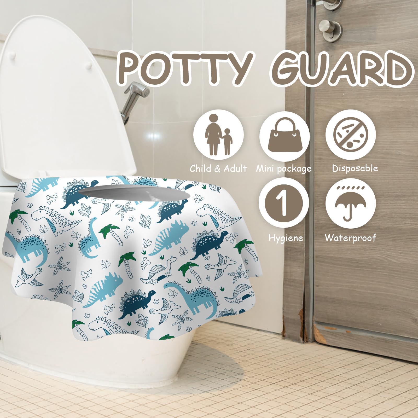 Disposable Toilet Seat Covers for Kids & Adults,Protect from Public Toilets While Potty Training - Extra Large, Waterproof, Portable - Elephant(36pack)