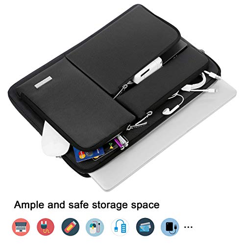 Lacdo 360° Protective Laptop Sleeve Case for 15.6 Inch Acer Aspire 5, E 15, Predator Helios 300, Flagship/ASUS VivoBook 15 / Dell Inspiron 15 / Lenovo Ideapad 330 / Pavilion 15, Computer Bag, Black