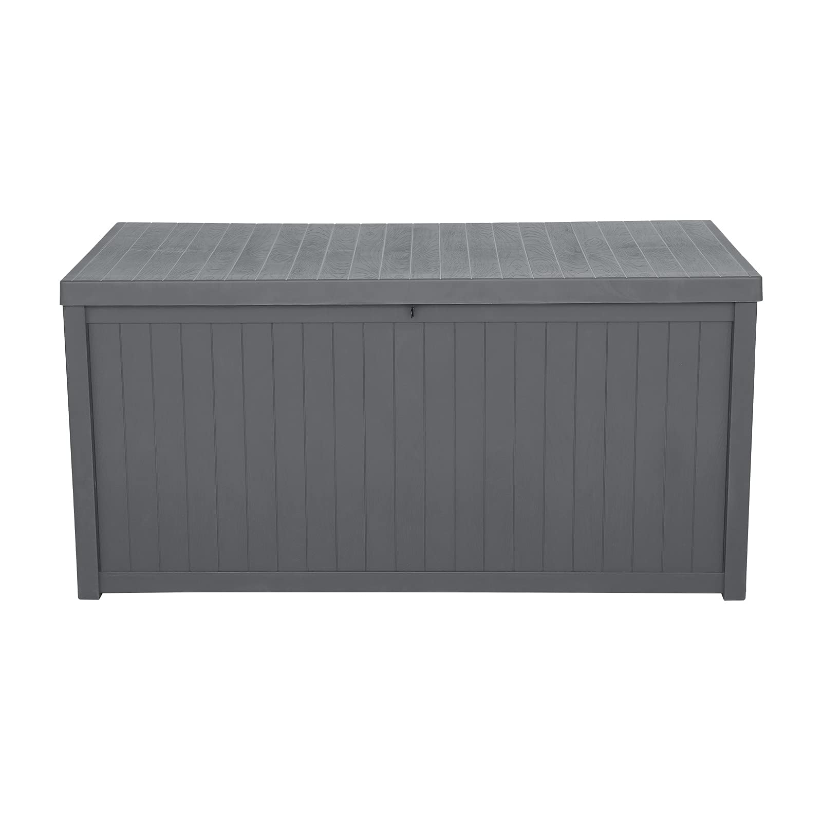 EPOFIT 113 Gallon Resin Deck Box, Waterproof Outdoor Storage Box with Lockable Lid and Handles, Large Deck Storage for Outdoor Gear, Patio Furniture Cushion, Gardening Tools, Grey