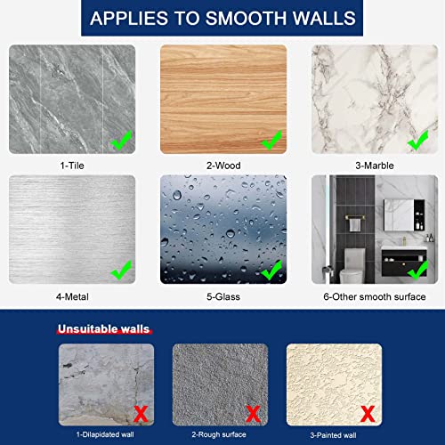 NearMoon Self Adhesive Bathroom Towel Bar-Stainless Steel Square Bath Wall Shelf Rack Hanging Towel Stick On Sticky Hanger Contemporary Style, NO Drilling (Matte Black, 9-Inch Towel Rack)