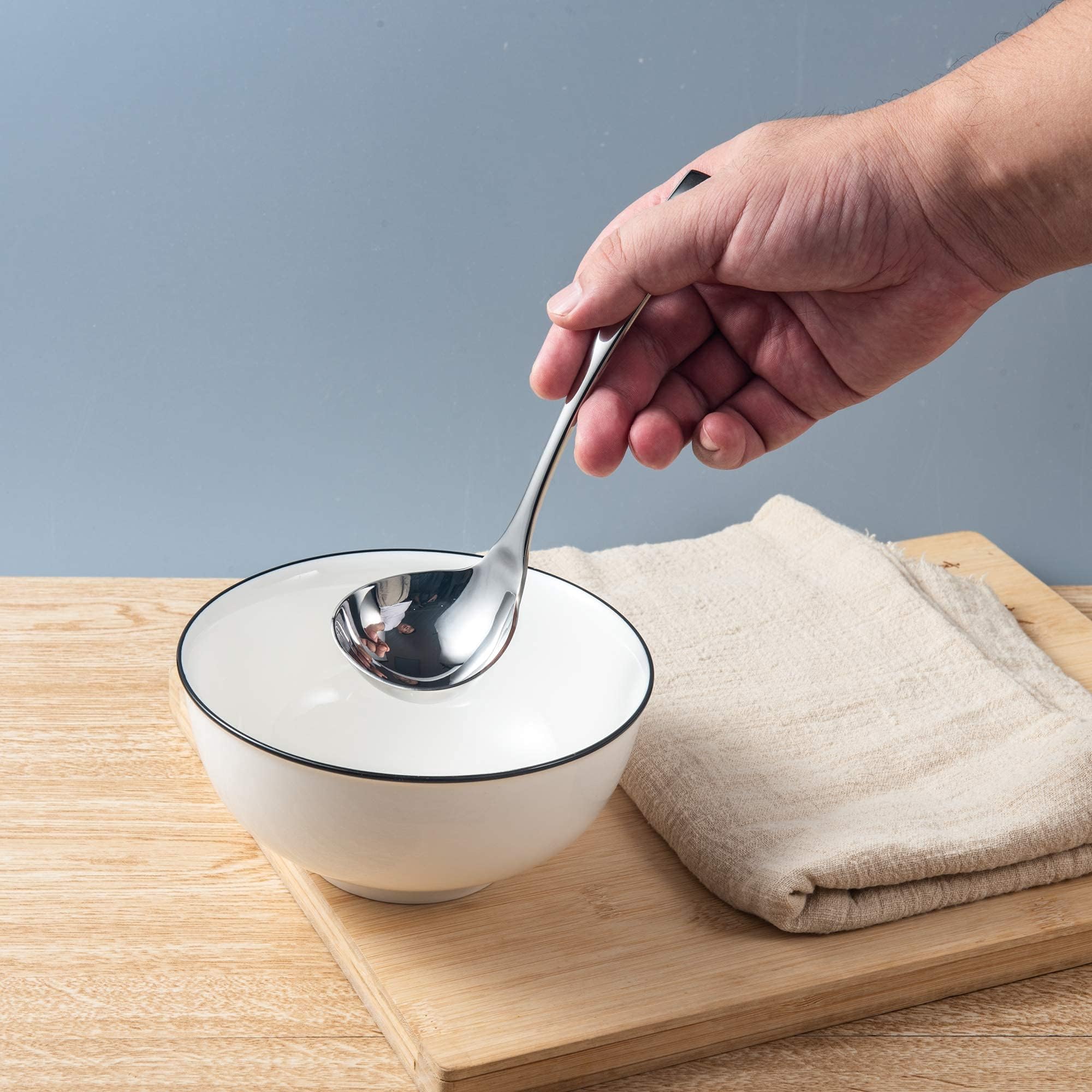 IMEEA Gravy Ladle Small Sauce Ladle 18/10 Stainless Steel Small Ladle for Serving, 7.6-Inch