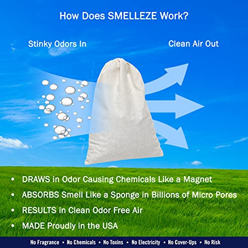 SMELLEZE Dead Animal Smell Eliminator Deodorizer Pouch: Rid dead rat smells, dead animal odors, dead mouse odor & dead rodent smell - even in wall