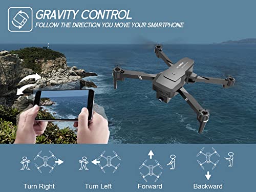 NEHEME NH760 Drones with 1080P HD Camera for Adults, WIFI FPV Live Video, RC Quadcopter Foldable Drones for Kids Beginners, Headless Mode, One Key Start Toys Gifts with 2 Batteries, Upgraded Version