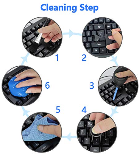 Fesciory 4 Pack Keyboard Cleaner, Dust Cleaning Gel with 5 Keyboard Cleaning Kit, Universal Car Cleaning Gel for Car Vent, Detailing Cleaning Gel Putty for Car Dash, Printers, Calculators, Speakers