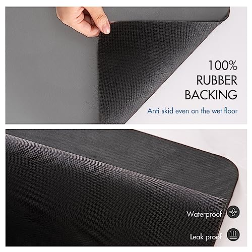 Drying Mat for Kitchen Countertops, Coffee Mat Hide Stain Rubber Backed Absorbent Dish Drying Mat (Gray, 12"x16")