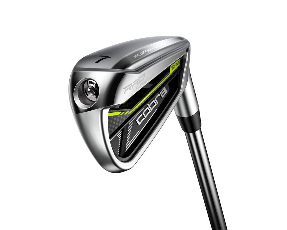 Cobra Golf 2021 Radspeed Iron Set Satin Chrome-Black-Turbo Yellow (Men's Right Hand, KBS Tour 90, Stiff Flex, 4-PW), Standard