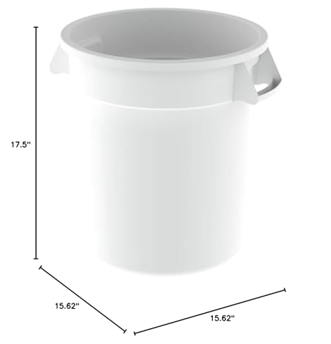 IMPACT Products Value Plus Plastic Trash Can Container, 10 Gallon, White | 1/Each