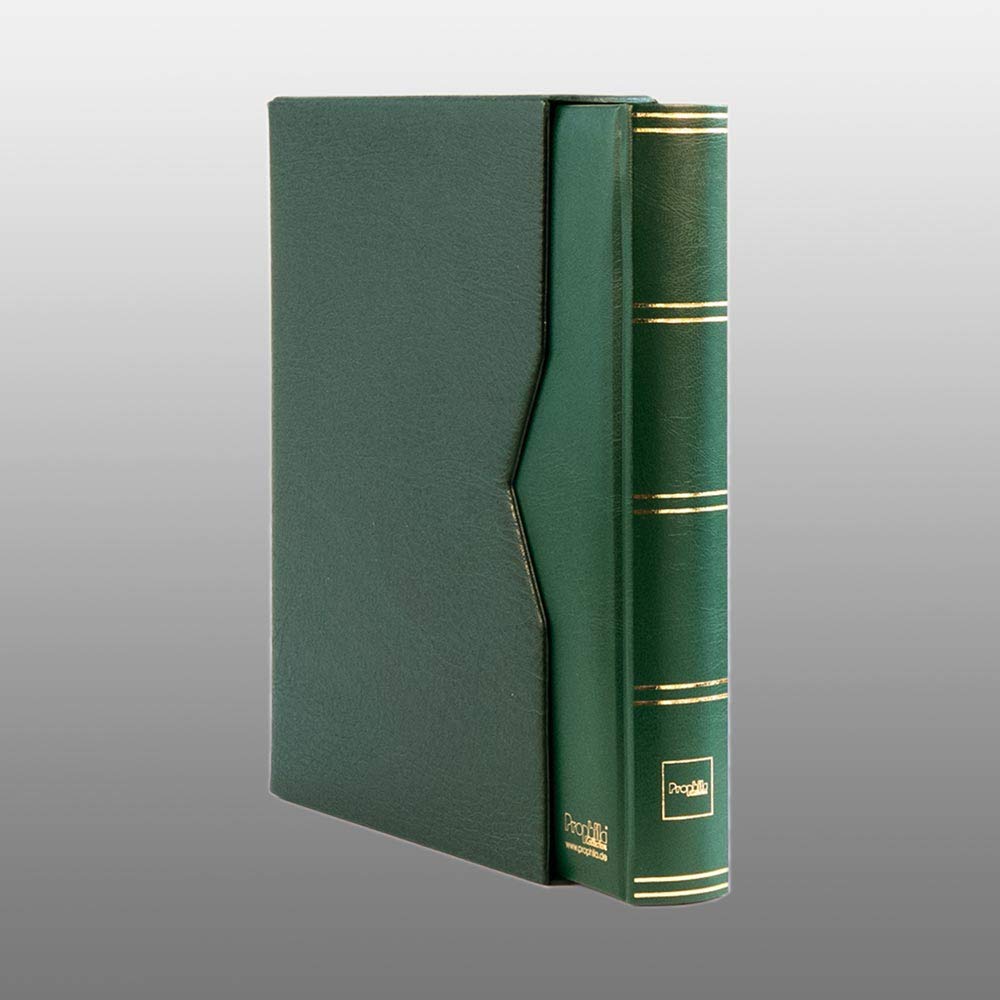 Prophila stockbook 60 Black Sides Padded with slipcase Green