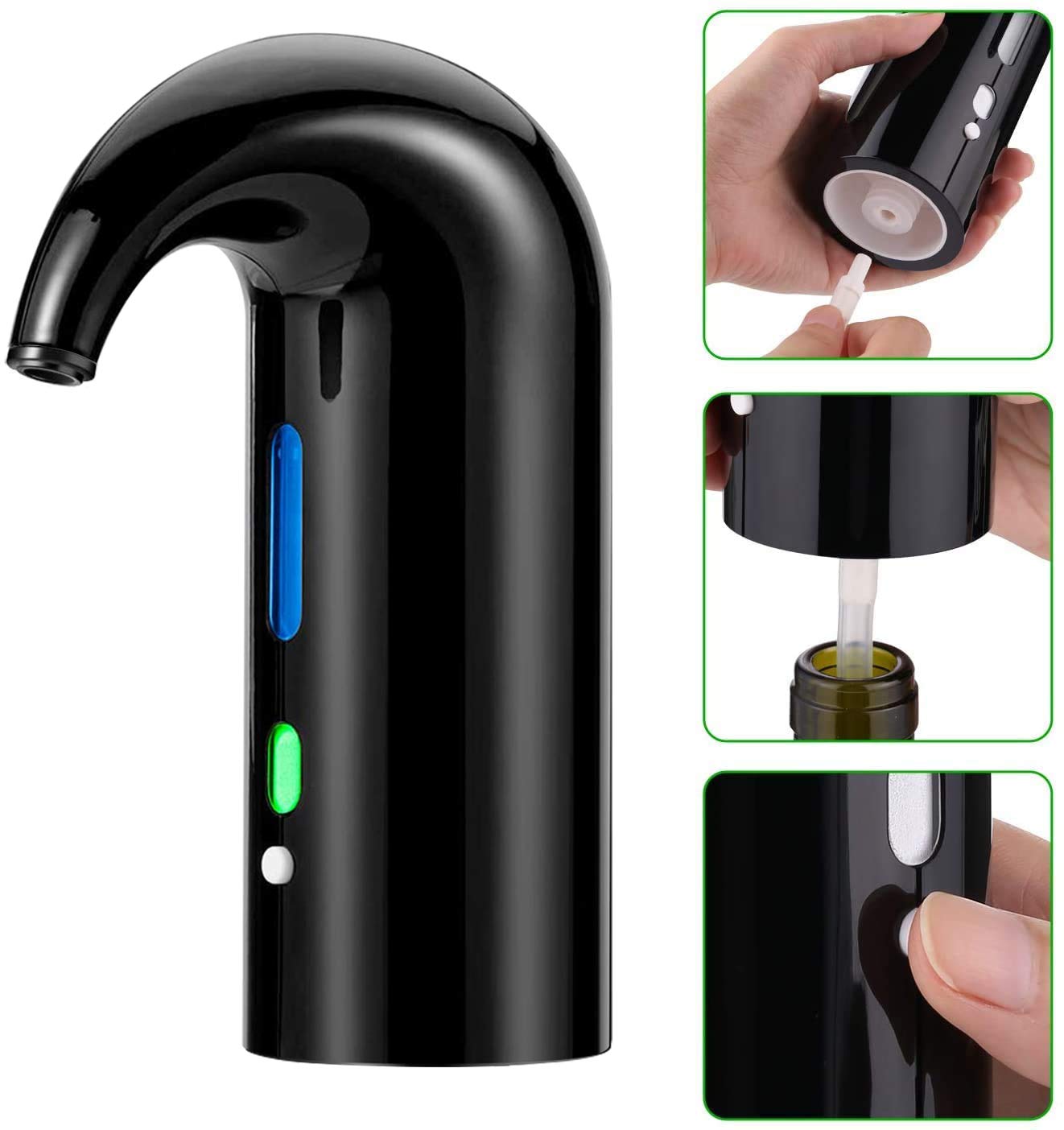 Electric Wine Aerator Pourer, Portable One-Touch Wine Decanter and Wine Dispenser Pump for Red and White Wine Multi-Smart Automatic Wine Oxidizer Dispenser USB Rechargeable Spout Pourer