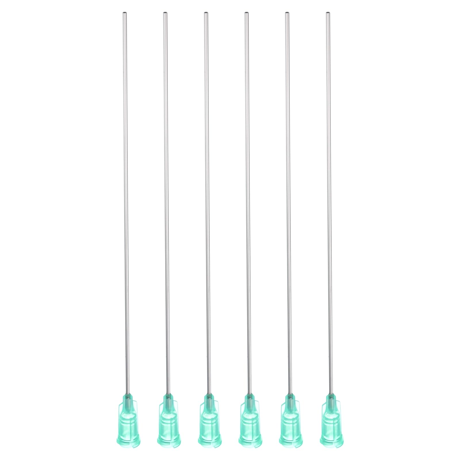 PATIKIL 18Ga x 5 Inch Dispensing Needle Tips, 6Pcs Stainless Steel and Plastic Glue Needle Tube Blunt Tips with Luer Lock for Glue Oil Applicator, Green