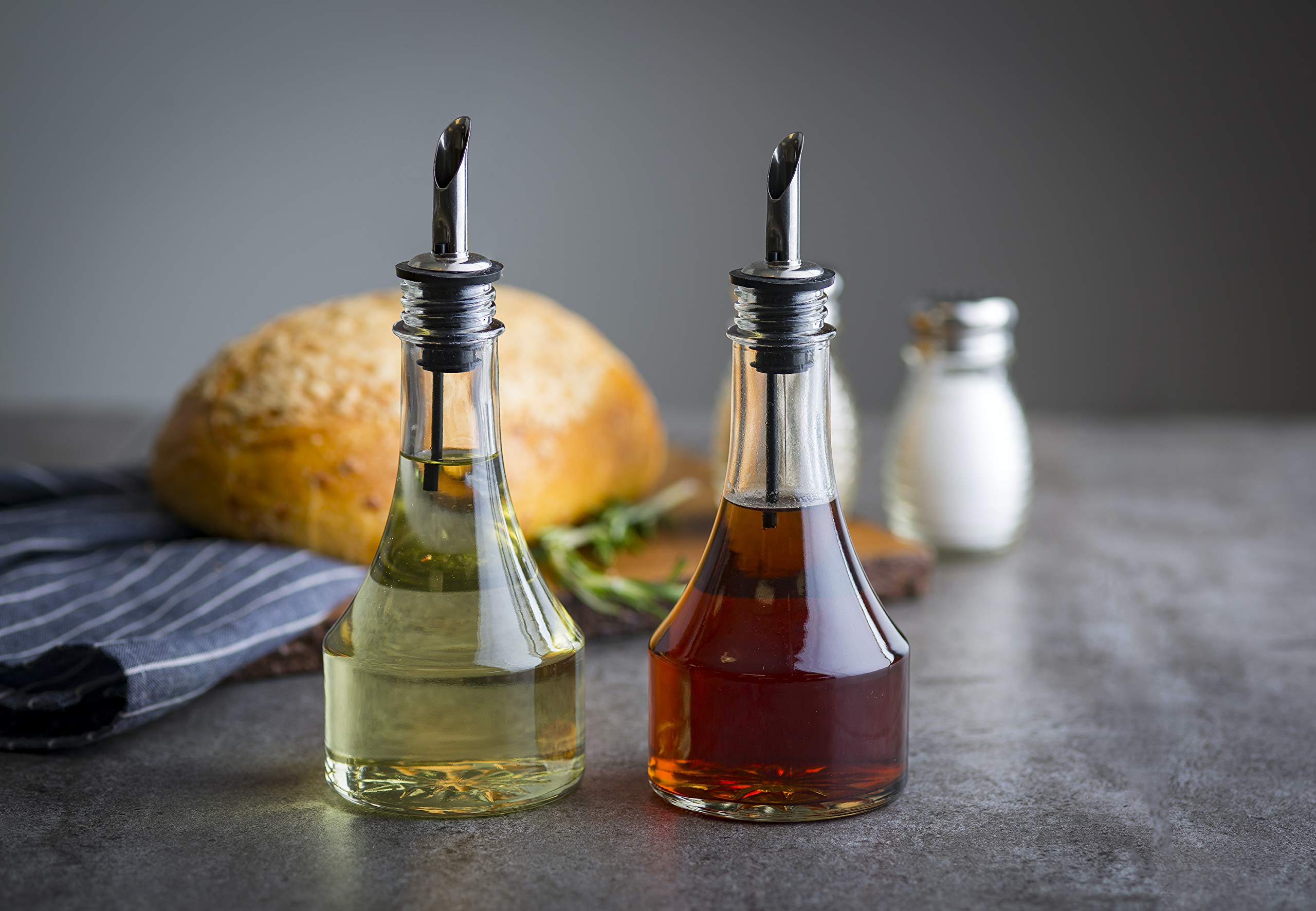 KegWorks Glass Syrup Bottle with Stainless Steel Pourer,transparent - 8 oz