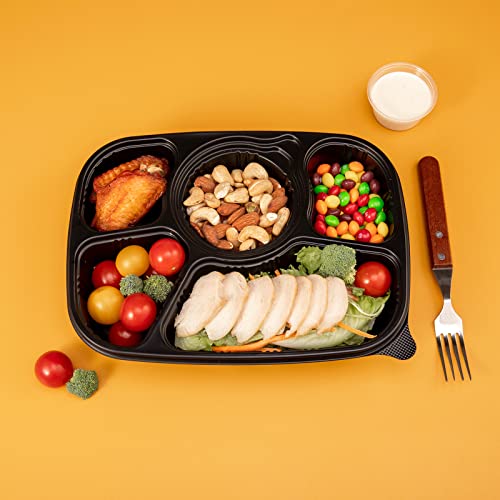 OTOR 40 oz Meal Prep Containers Stackable Bento Boxes 5 Compartments with Airtight Lids Food Grade Lunch Boxes Travel Containers 12 Sets BPA Free Dishwasher, Microwave, Freezer Safe