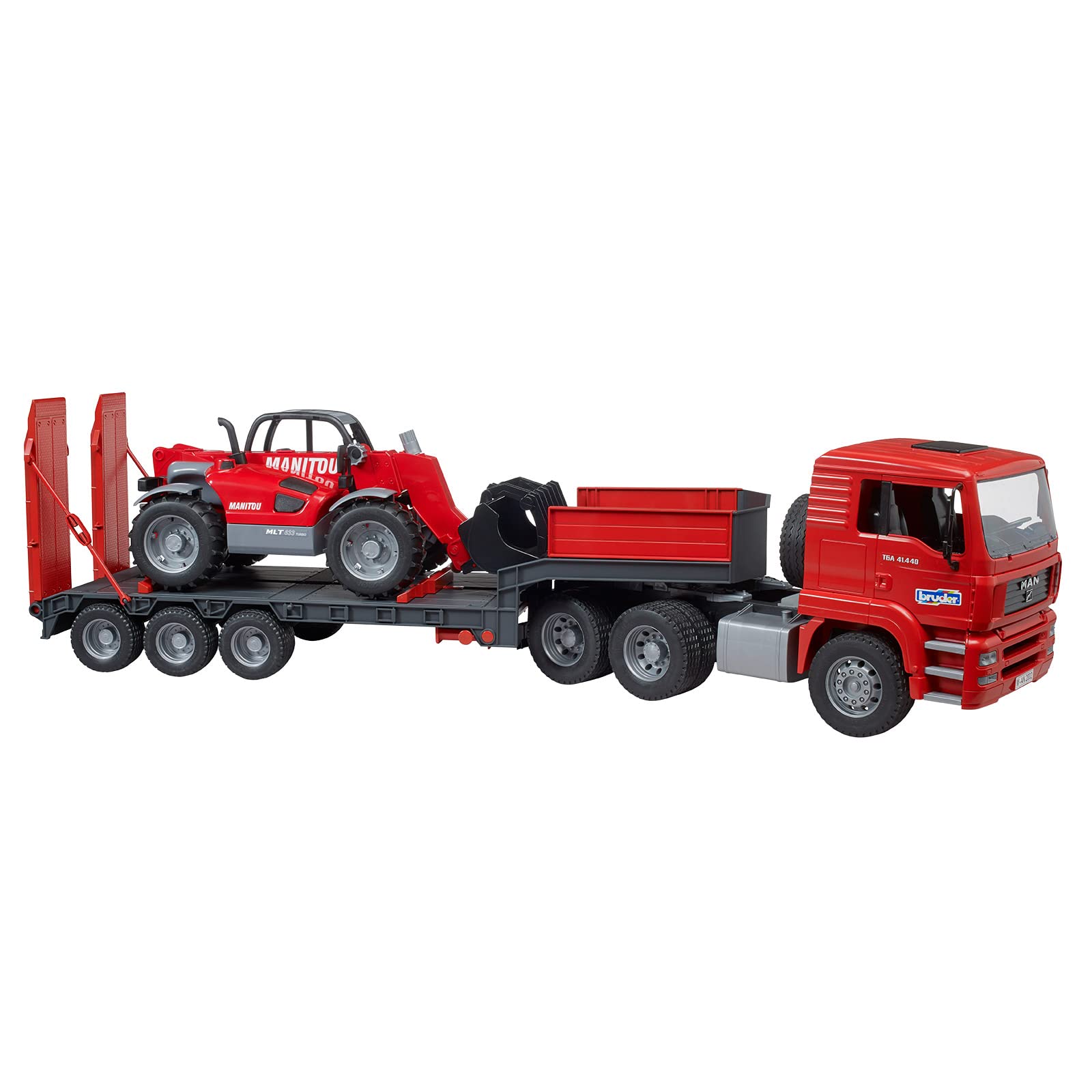 Bruder Toys Man TGA Low Loader Truck With JCB Backhoe Loader