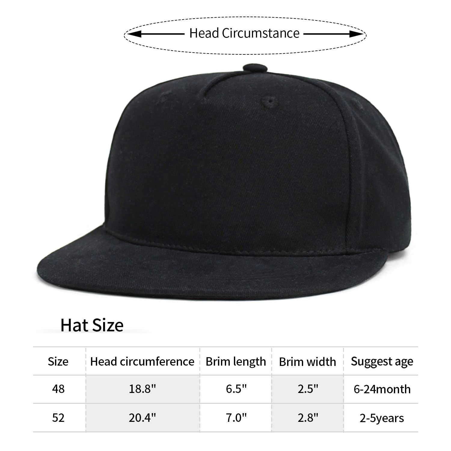 LAPI.ZAPI 2 Pack Toddler Baseball Hat for Boys Girls Snapback Cap Adjustable Cotton Dinosaur Hats Kids 1-5 Years (2-5 Years, 2pack Black & Grey)