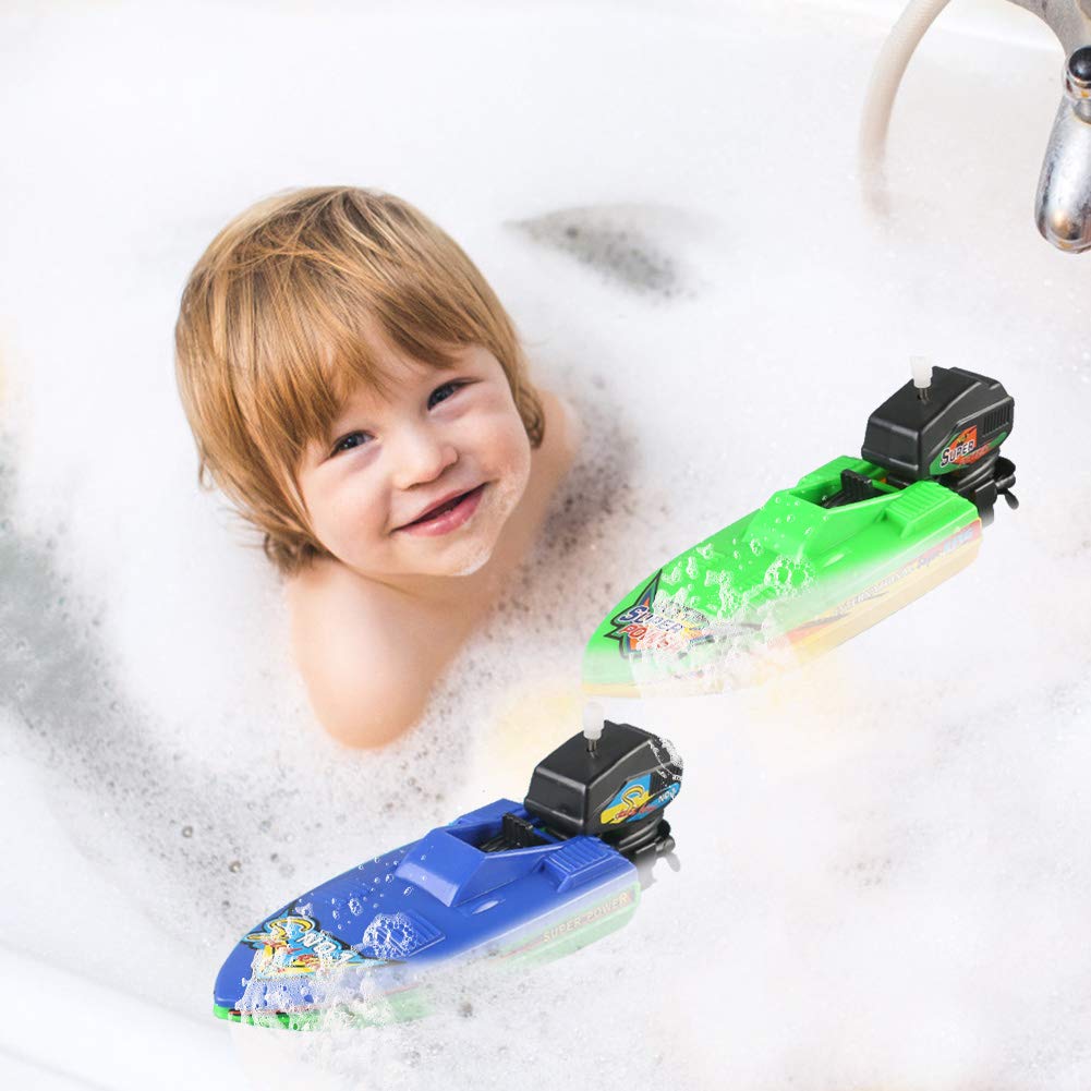 Clockwork Boat Bathtub Toy, Ship Winding Clockwork Toy, Float Water Classic Wind up Water Boat Children Bathtub Shower Toy, Color Random
