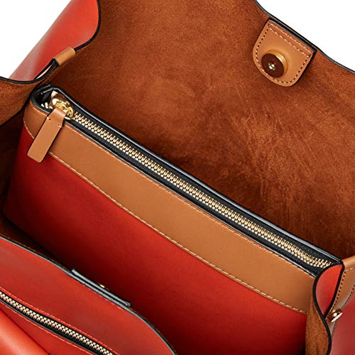 Calvin Klein Rossa Smooth Novelty Organizational North/South Tote, Orange Multi