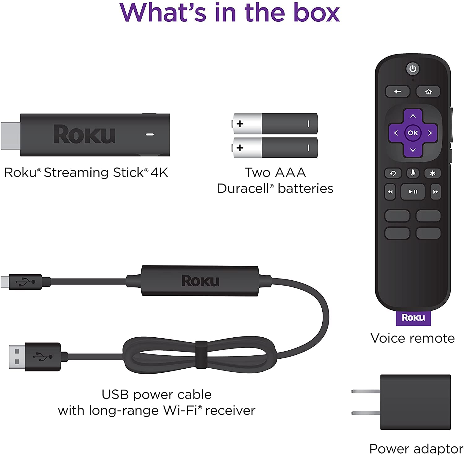Roku Streaming Stick 4K 2021 Streaming Device with Roku Voice Remote and TV Controls 4K/HDR/Dolby Vision & Bundle Swanky Cables HDMI Cable