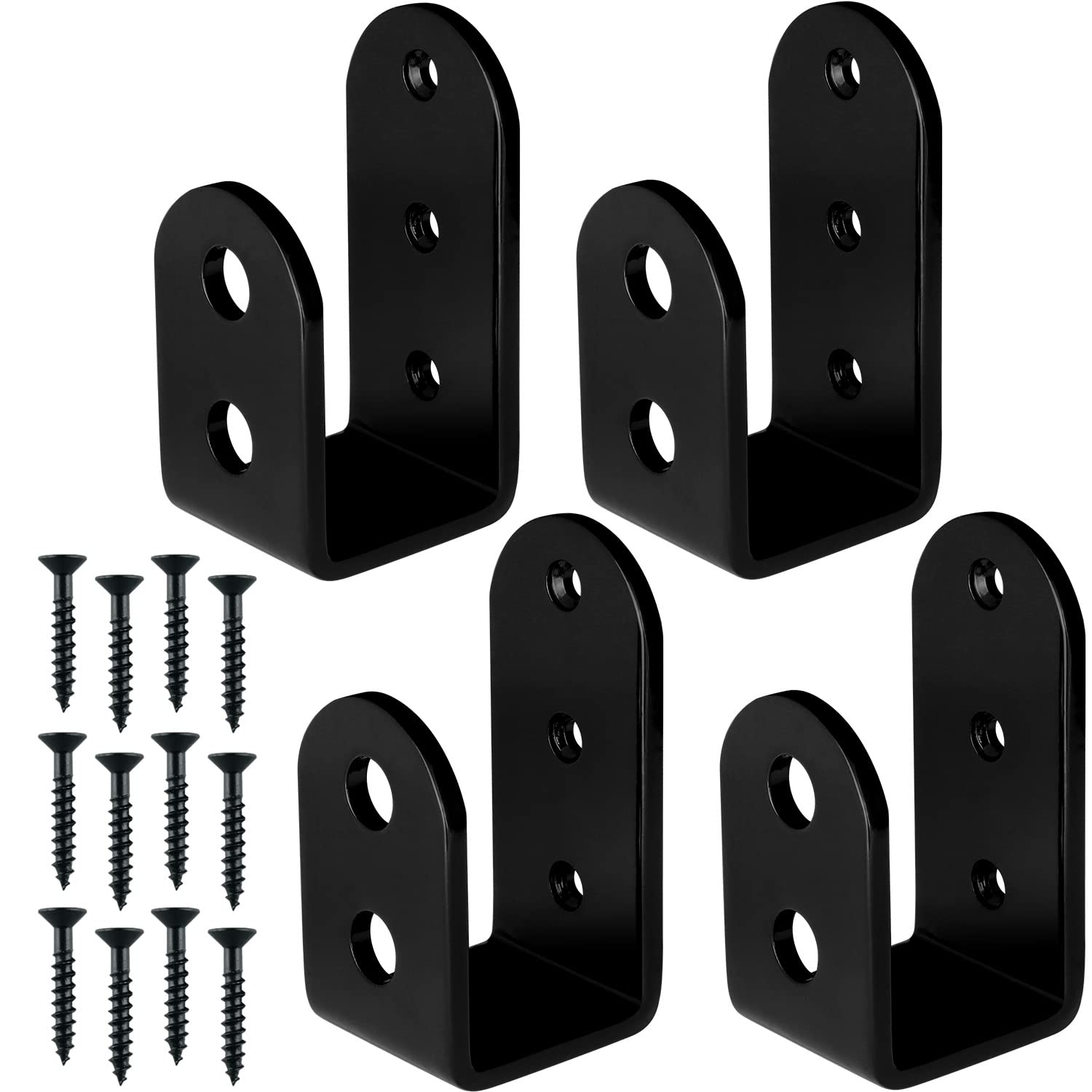 CABASAA 2x4 Door Barricade Brackets, Heavy Duty Open Bar Security Holder Bracket, Security Bar Door Stopper Fits 2x4 Boards Lumber, Door Jammer and Tool Hanger for Your Home (2 PCS)