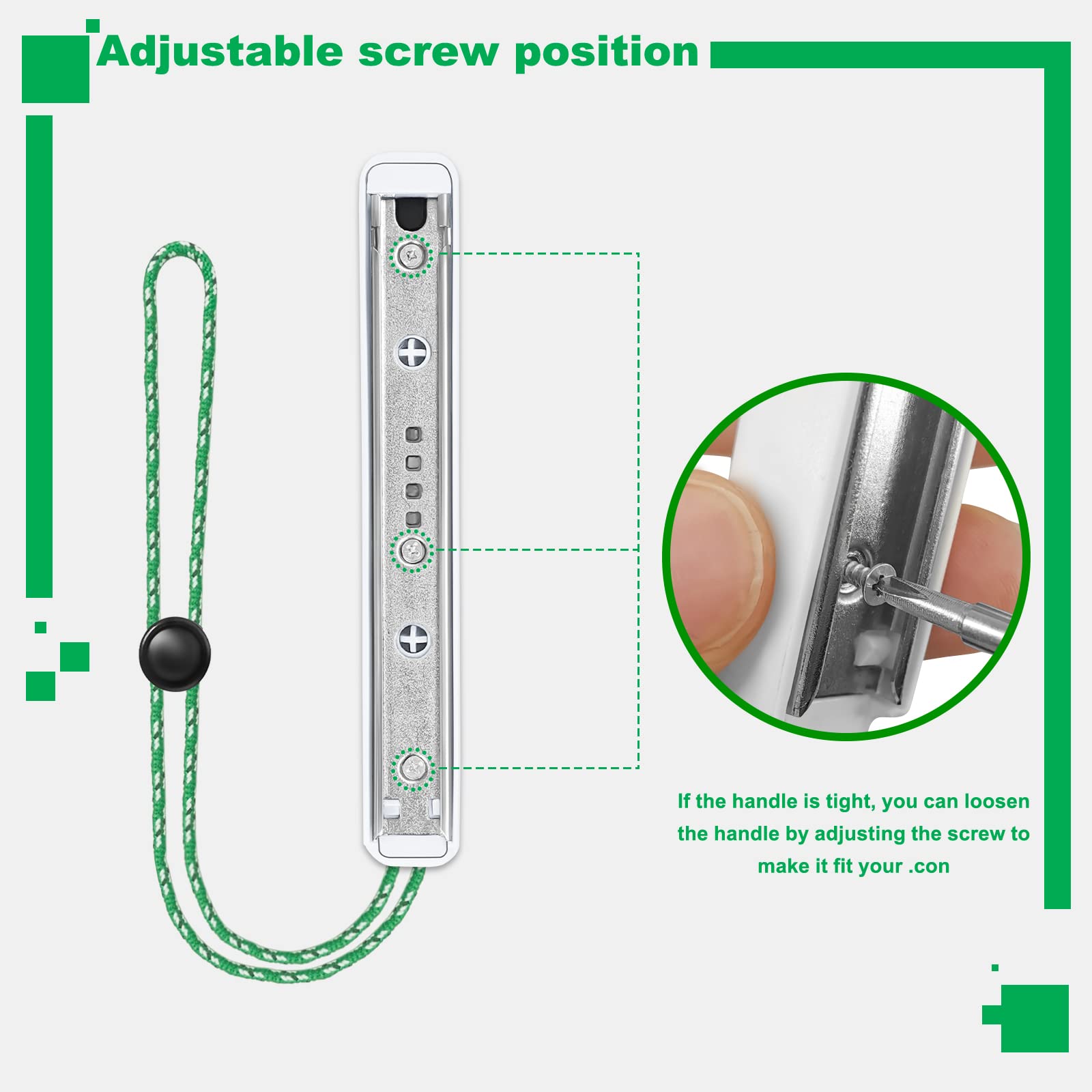 XBERSTAR 1 Pair Portable Controller Carrying Hand Strap Wrist Rope for Switch Video Games (White)