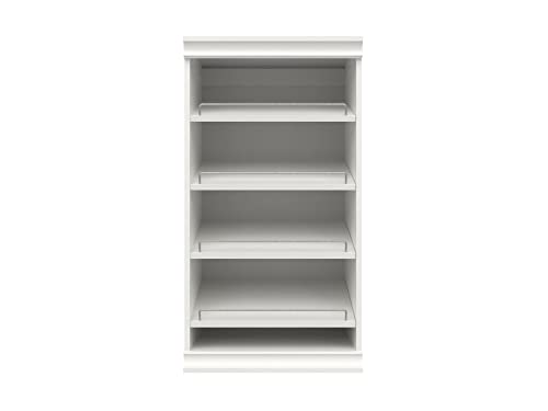 ClosetMaid Modular Storage Angled Shelves, Wood Closet Organizer Adjustable, Stacking, Full Backer, Decorative Trim, White, Shoe Shelf Unit