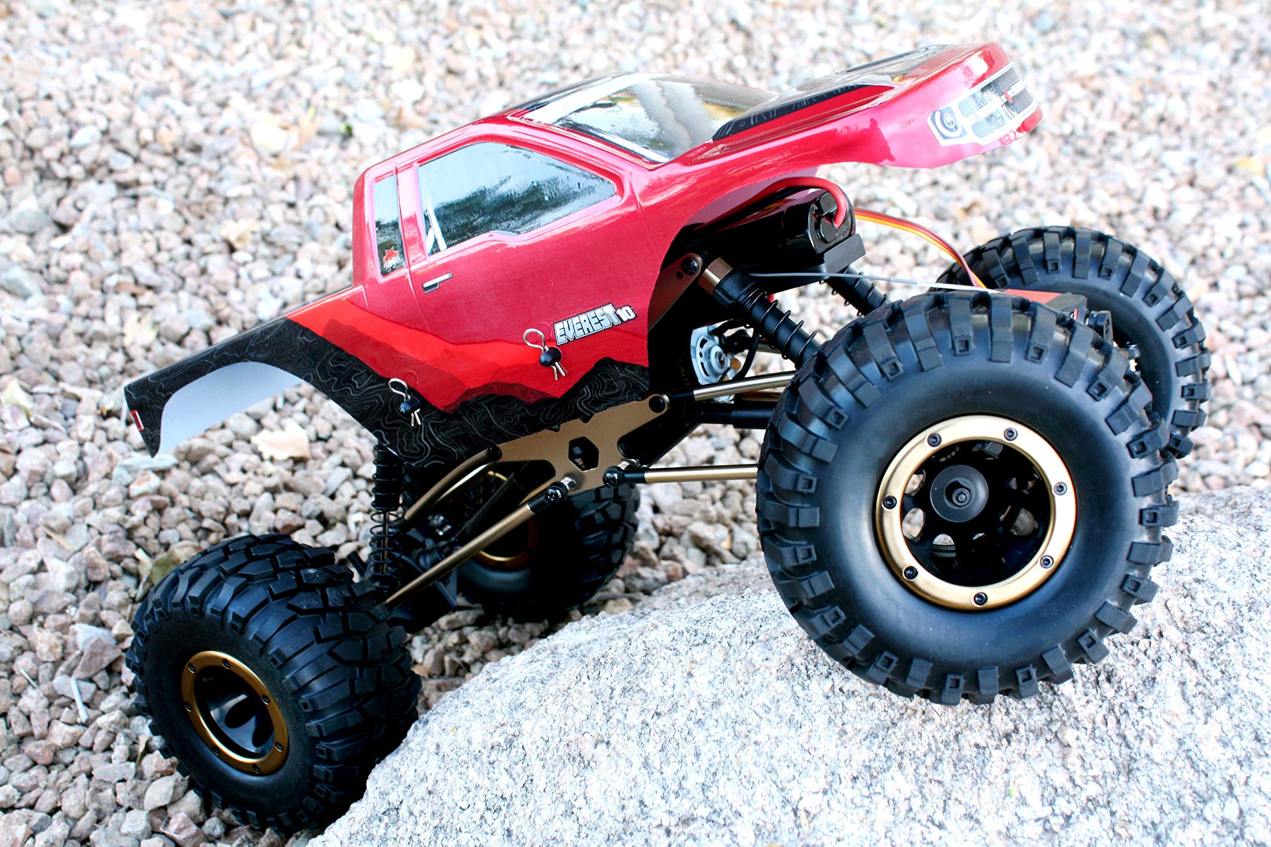 Redcat Racing Everest-10 Electric Rock Crawler with Waterproof Electronics, 2.4Ghz Radio Control (1/10 Scale), Red/Black