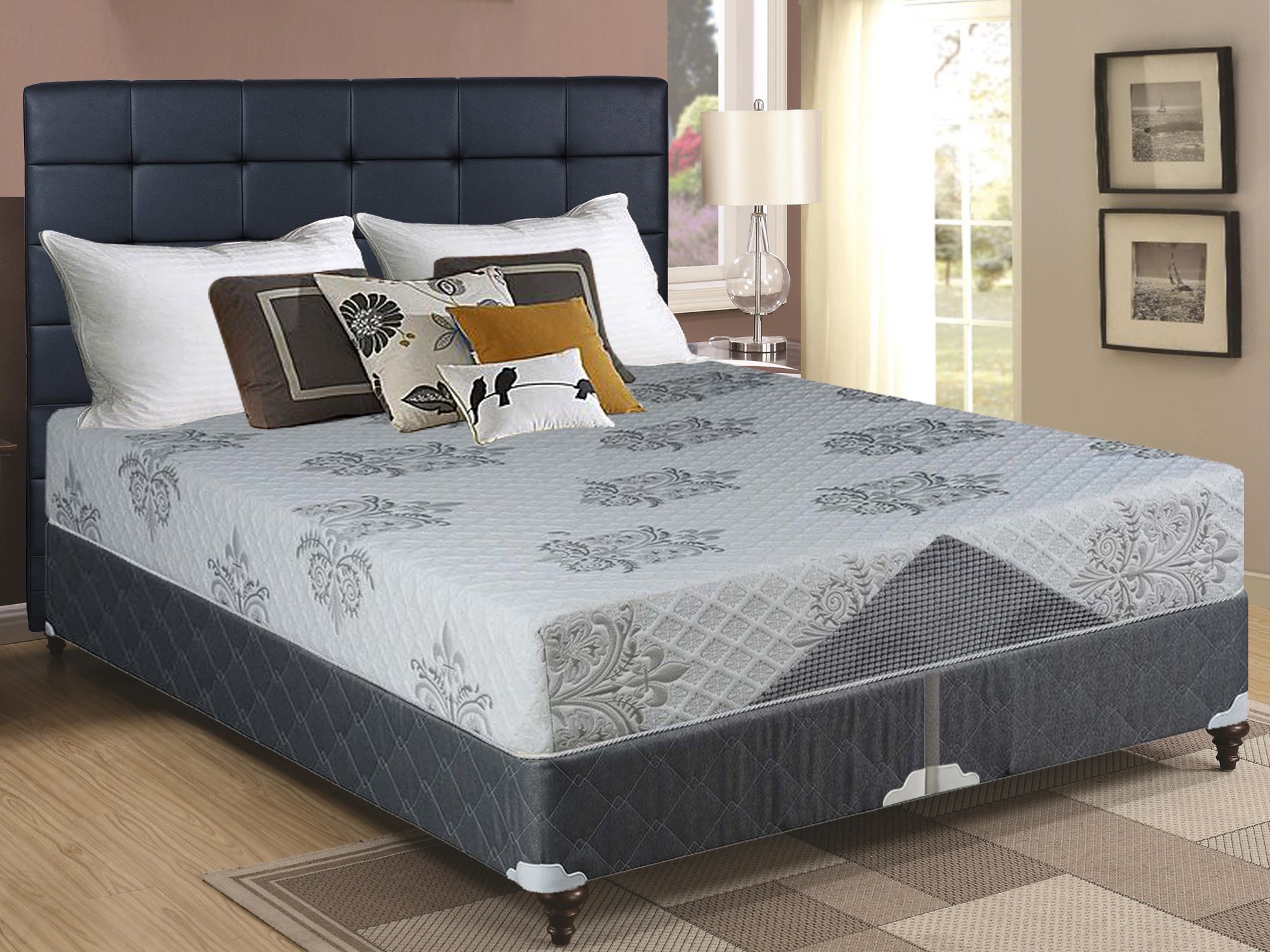 Greaton 10" Plush Memory Foam Mattress with 8-Inch Split Box Spring, Gel Bed Mattresses for Ultimate Comfort, Help Maintain Sleeping Position and Posture, Complete Body Support at Every Side, Full XL