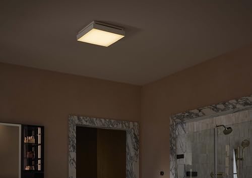 KOHLER Atmo Bathroom Exhaust Fan With Light, Ceiling Vent for Bathroom, 13-7/8" X 13-7/8"