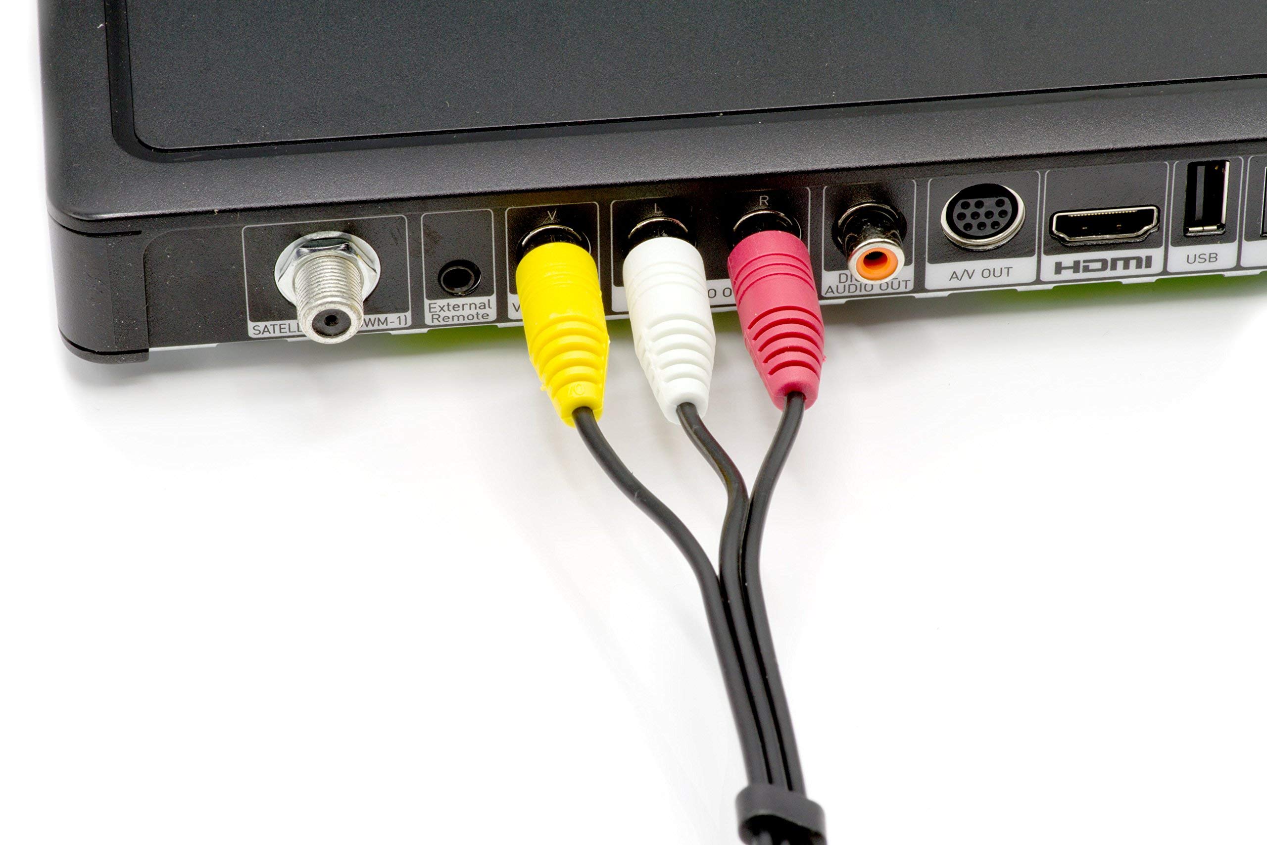 THE CIMPLE CO 2 Way AV Switch - 2 Input 1 Output RCA Selector Switch for Composite Audio and Video - Switcher Box - Includes RCA Composite Cable (Black)