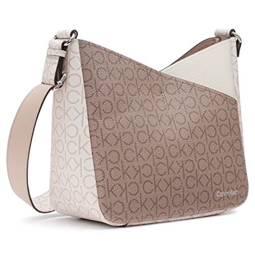 Calvin Klein Zoe Crossbody, Almond/Taupe/Vanilla/Khaki/Cherub White Logo