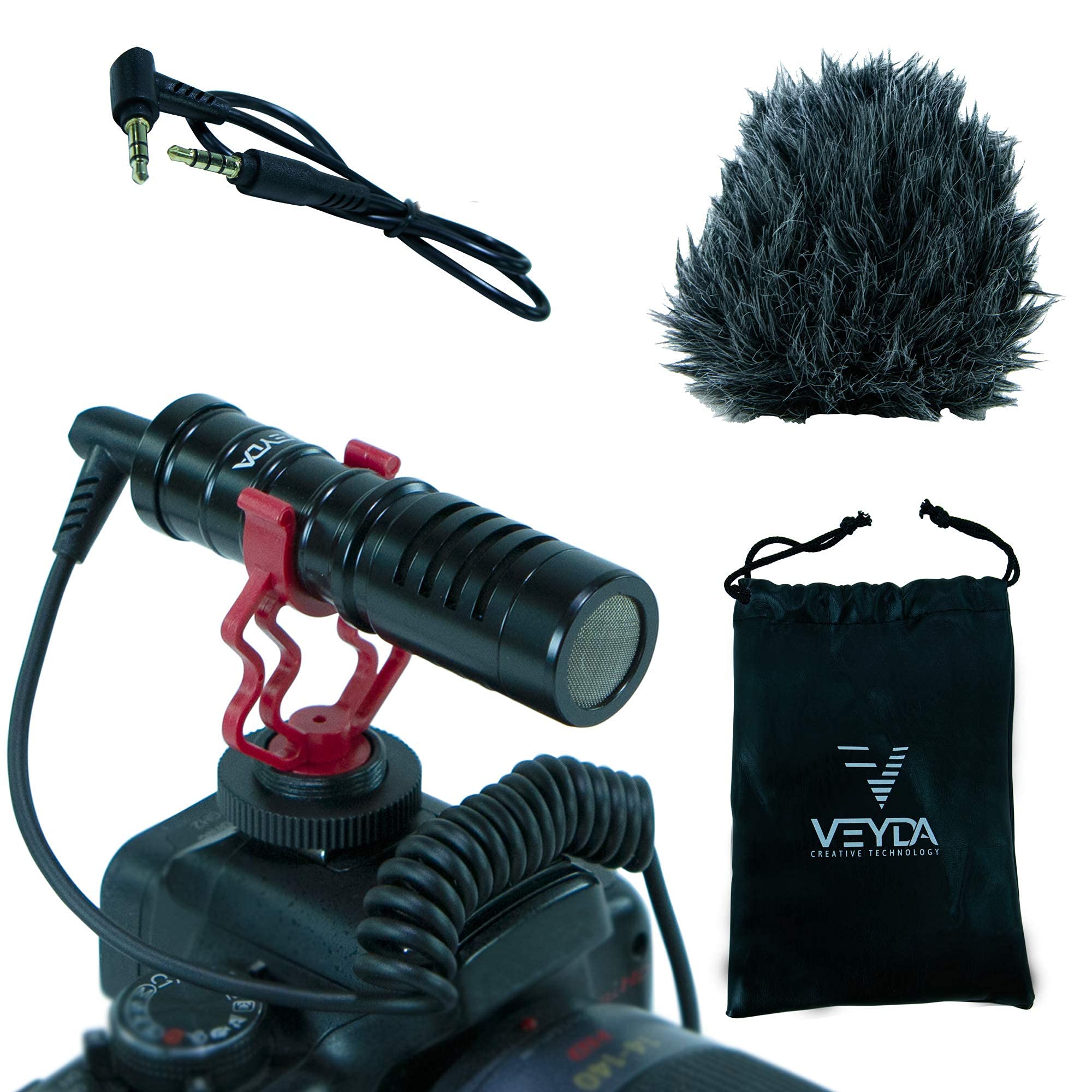 Cam Caddie Scorpion Jr Triple Shoe Camera Stabilizer with VEYDA Universal Video Shotgun Microphone Bundle - Black