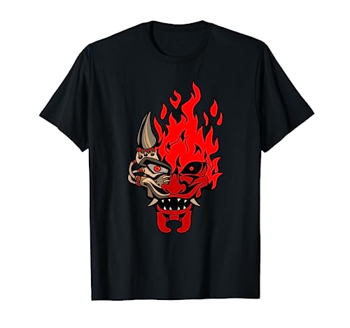 OniCyborg Cyberpunk Oni Samurai Evil Maskman Cool Streetwear T-Shirt