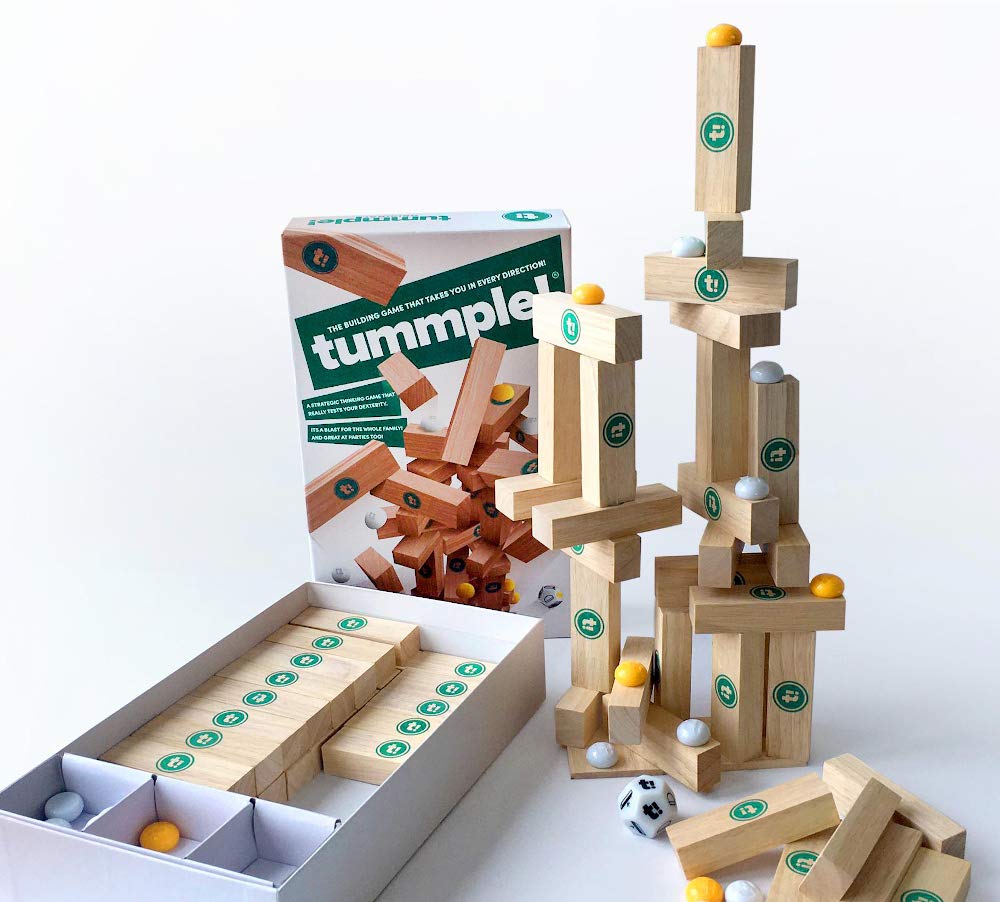 Tummple - Wooden Block Stacking Tower Game – Fun Party Game & Family Board Game for Kids, Teens, & Adults – STEM Educational Game