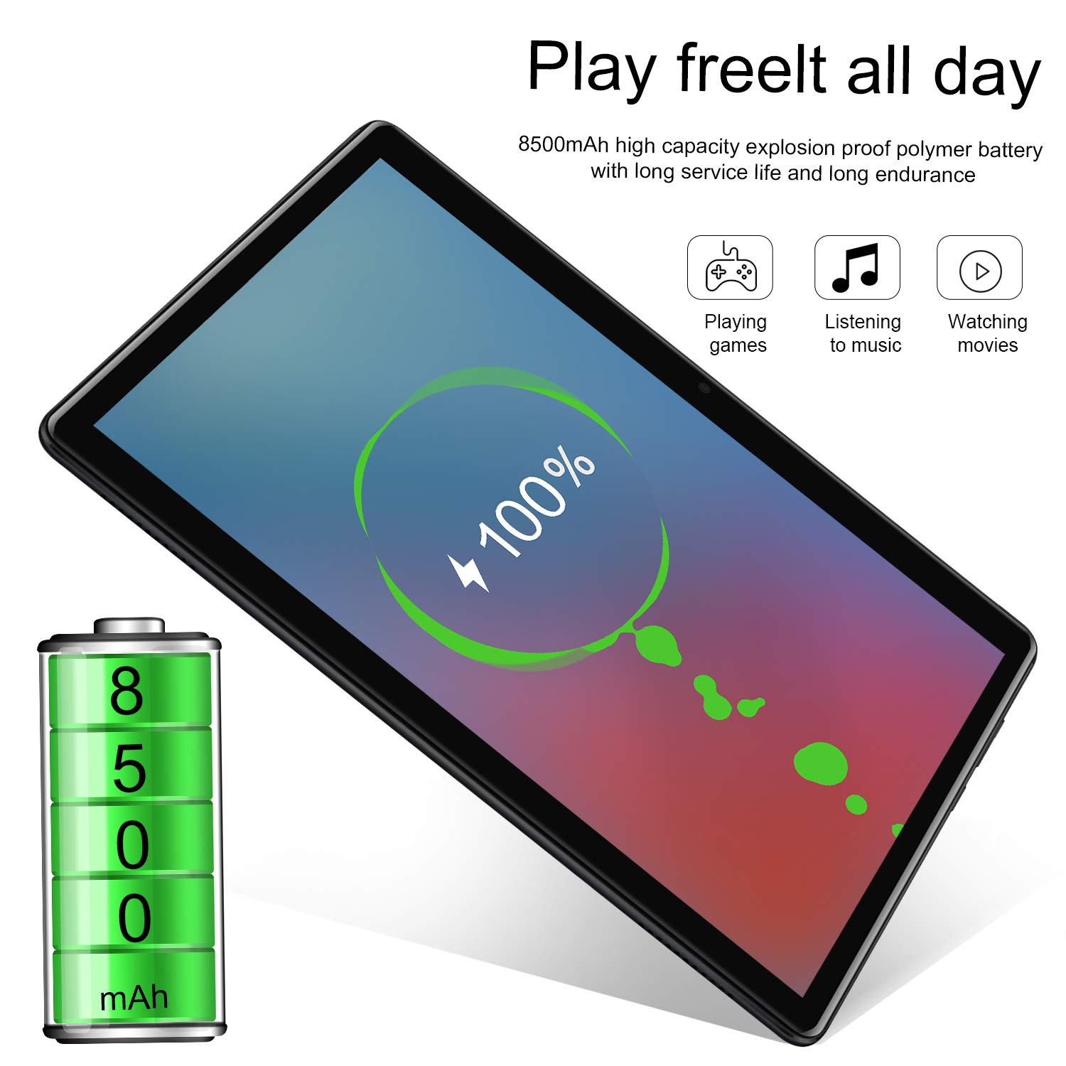 DUODUOGO Tablet 2 in 1, Tablet 10.1 inch Android 9 with Keyboard, Mouse Stylus Case, 3GB + 32GB(128GB Expand) 4G SIM+WiFi, Quad-Core Processor, HD Touch Screen, GMS Certified, DGO-A38 (Black)