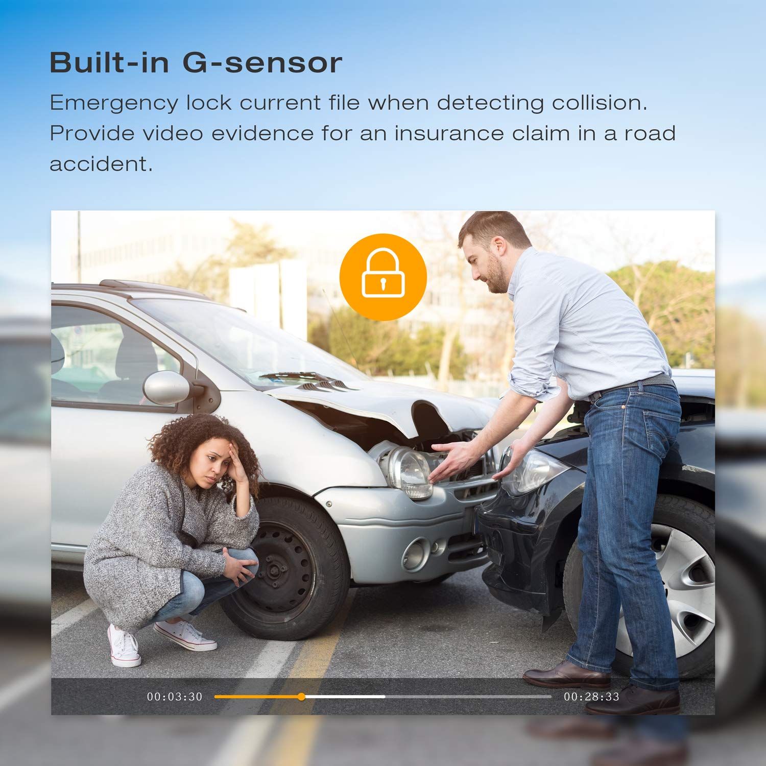 cambase Dash Cam 4K Front and 1080P Rear Car Camera Driving Recorder with Night Vision, Motion Detection, Parking Monitoring, G-Sensor, Loop Recording, 3inches IPS Screen, 170° FOV, Max Support 256GB