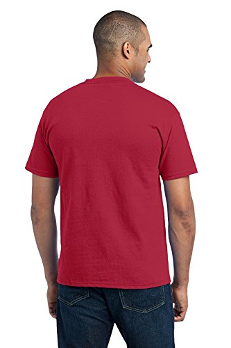 Port & Company Men's 50/50 Cotton/Poly T Shirt with Pocket 5XL Red