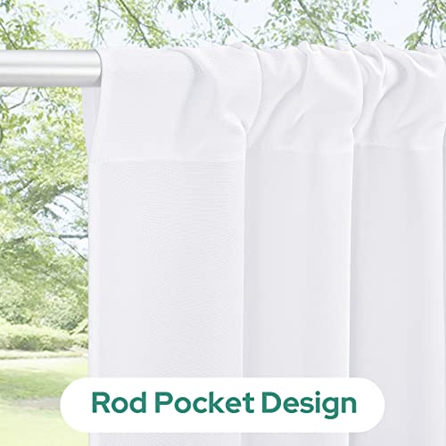 HOMEIDEAS White Backdrop Curtains for Parties, Wrinkle Free Polyester Photography Backdrop Drapes for Wedding Birthday Decorations, 5ft x10ft Set of 2 Panels