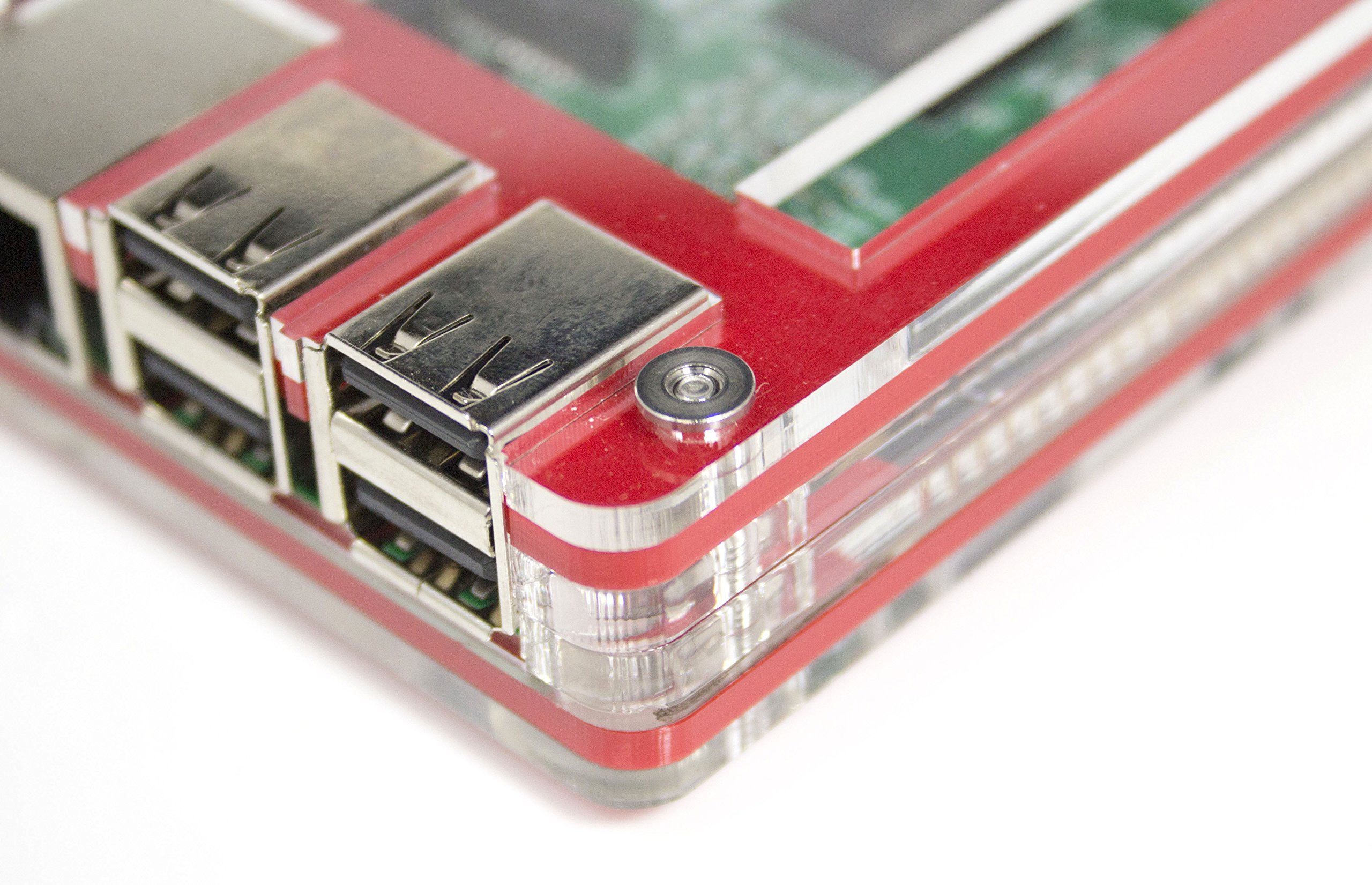 Zebra Case - Raspberry Pi 3 B+, Pi 2, Pi B+ and 2B (Berry Red) with Heatsinks ~ C4Labs