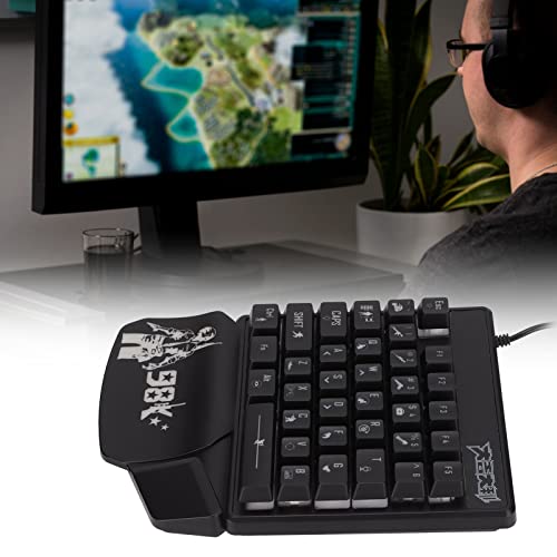 EATC Mini Gaming Keyboard 35 Keys Black Controller Free ABS Material Onehand Gaming Keyboard Ergonomic Design for Computer for Esports Game